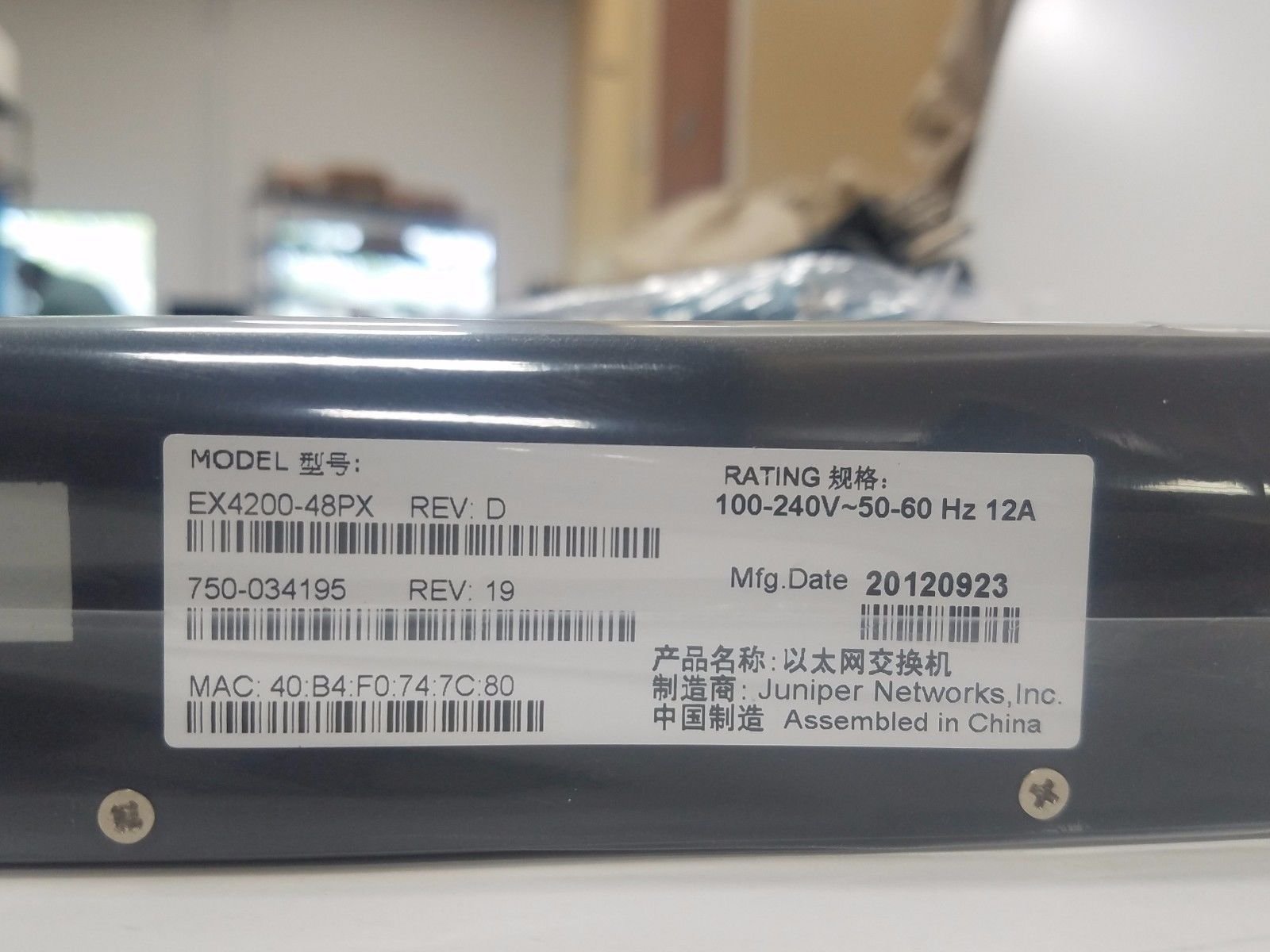 Juniper EX4200-48PX 48-Port PoE+ Gigabit Ethernet Switch