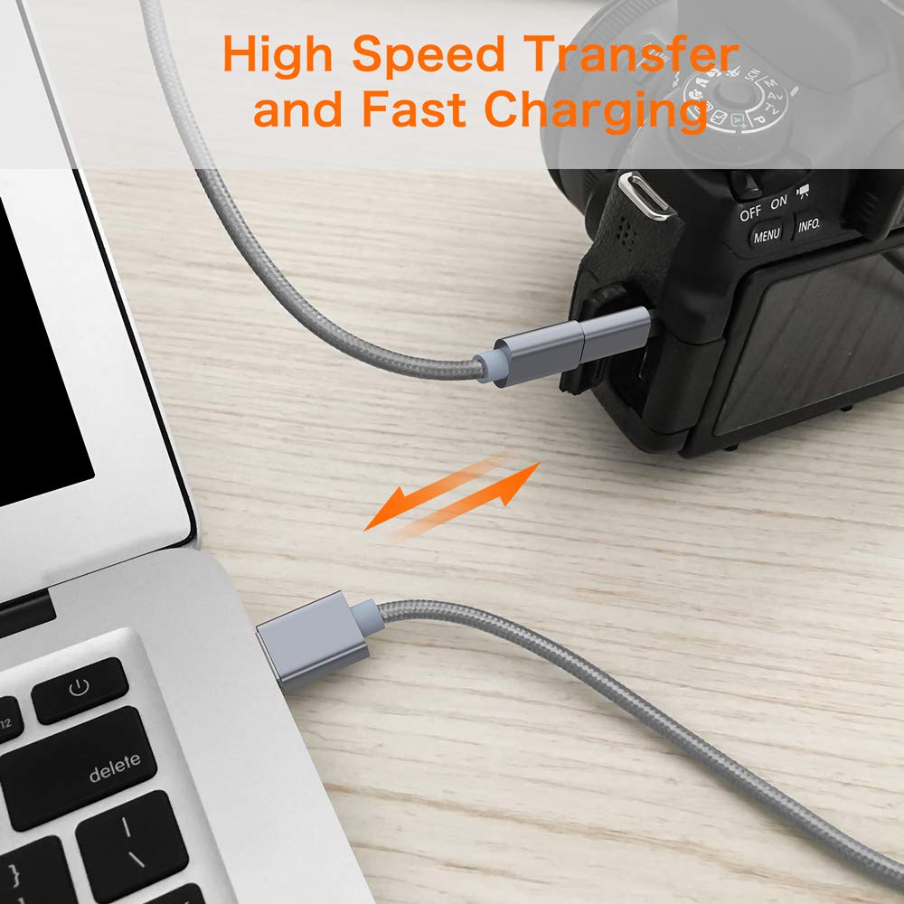 Micro USB to Mini USB 2.0 Adapter, (2-Pack)Micro USB Female to Mini USB 2.0 Male Convert Connector Support Charge & Data Sync Compatible PS3 Controller, MP3 Player, Dash Cam, Digital Camera, Hero 3+