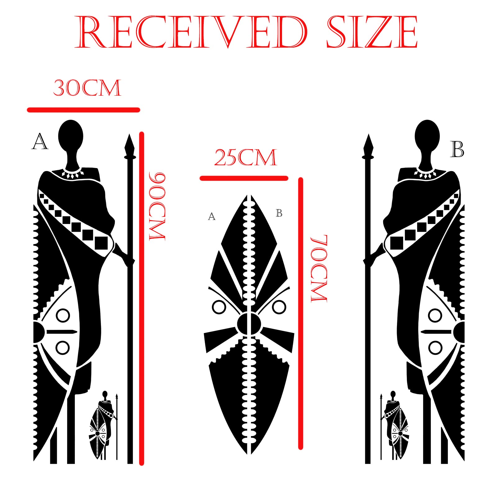 Karomenic Two African Woman Guard Art Removable Wall Stickers for Living Room Kids Bedroom Home Decor Vinly Waterproof Decals