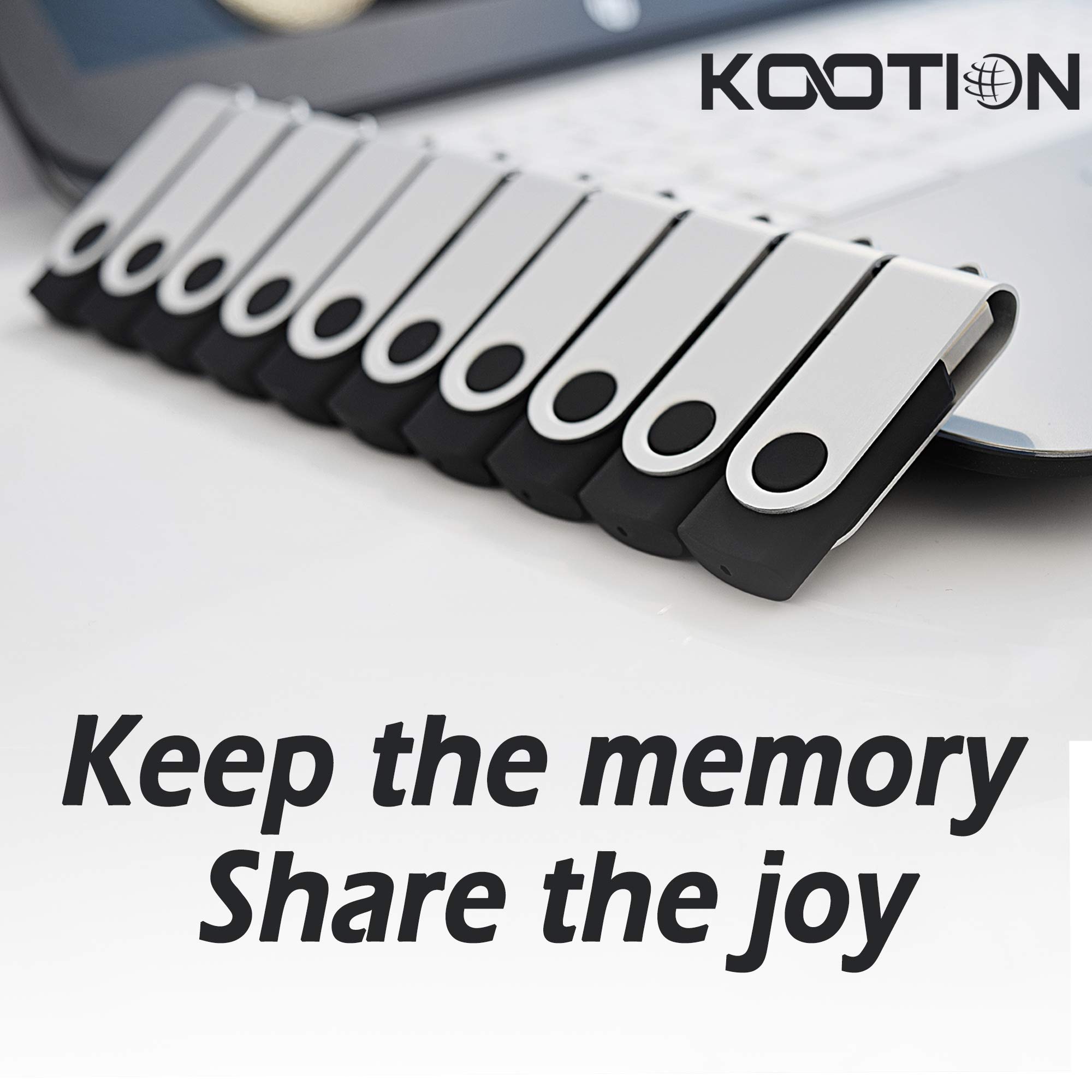 KOOTION 10 Pack 4GB Flash Drive 4gb USB 2.0 Flash Drives USB Drive Jump Drive Bulk Thumb Drive Swivel Memory Stick Black