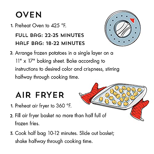 Alexia Crispy Seasoned Potato Puffs Roasted Garlic and Cracked Black Pepper, 19 oz (Frozen)