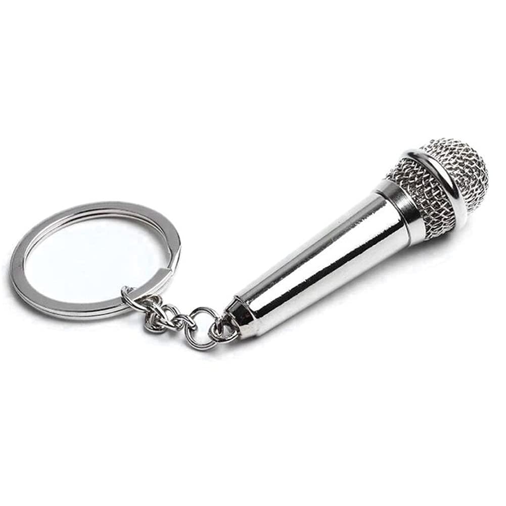 ARFUKA Keychain Microphone Pendant Keyring Creative Gift for Music Lover Gift, Bag Charm, Fashion Accessory