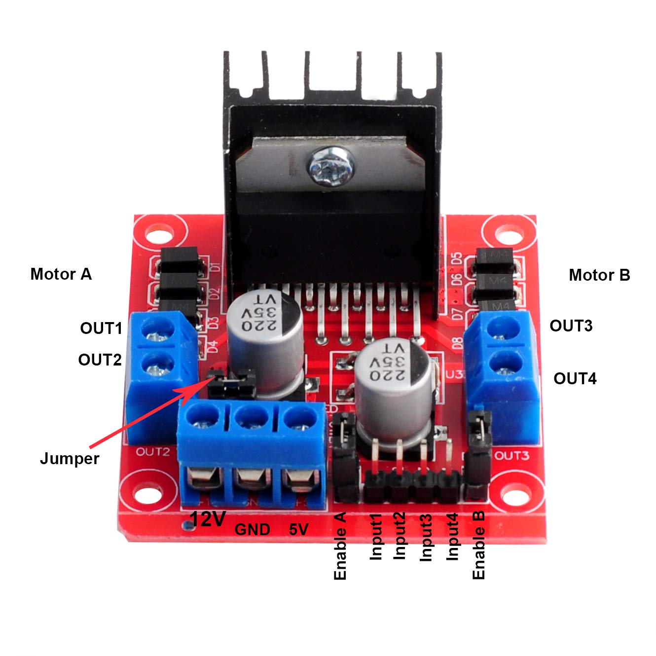 L298N Motor Drive Controller Board Module Dual H Bridge DC Stepper for Arduino Smart Car Robot R3 2560 ESP32 ESP826
