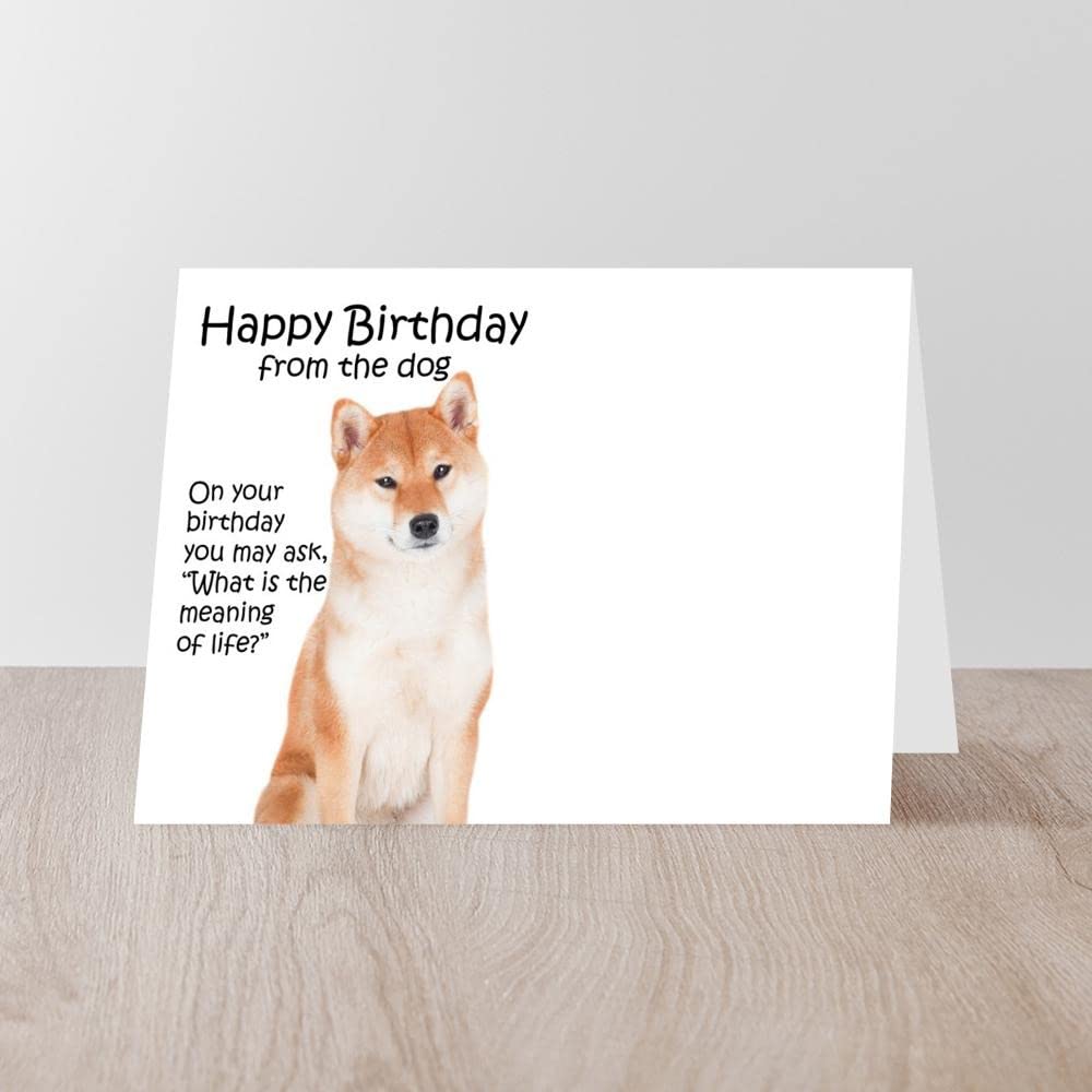 CafePress Funny Shiba Inu Birthday Greeting Cards Folded Greeting Card Matte