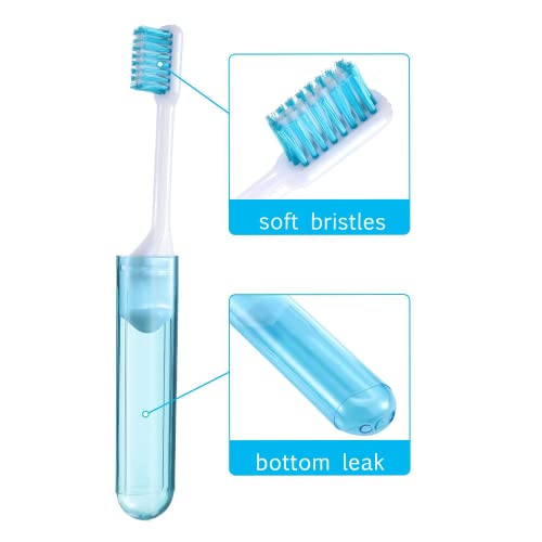 ARIKJ 12 PCS Travel Toothbrushes Folding Soft Bristles Toothbrush Individually Wrapped Toothbrush with Box for Travel, Hiking, School, Business Trip