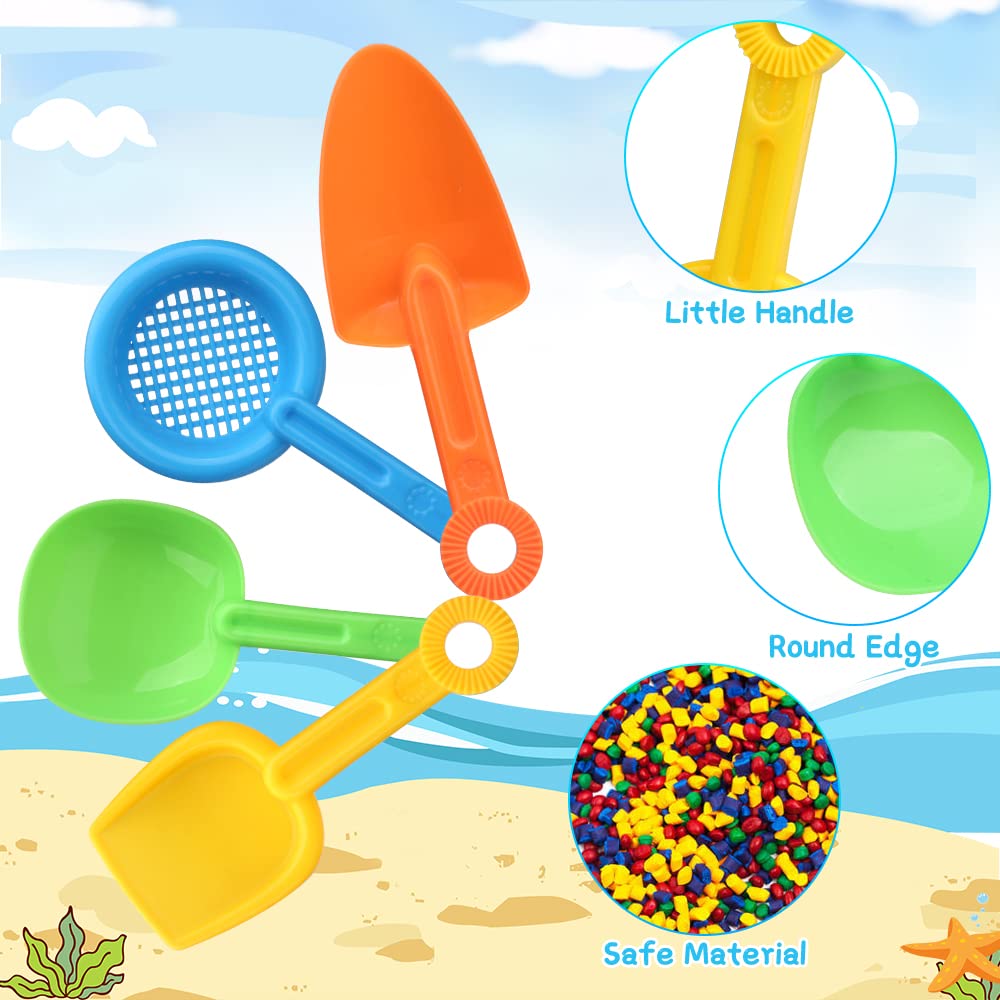 LNCOJOLM Collapsible Bucket Beach Bucket with Rake Spade Sifter Sandbox Toys, Foldable Sand Pail Shovel Castle Mold Garden Tool Kits for Digging Camping Fishing