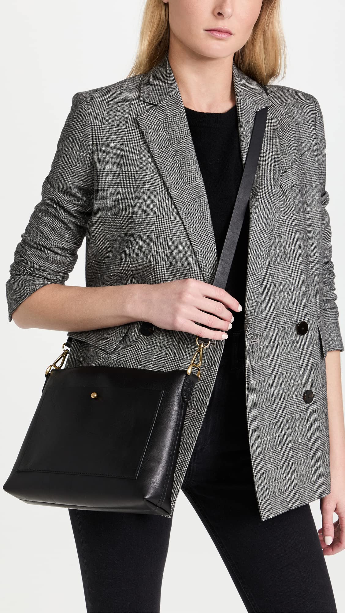 Madewell Women's The Transport Shoulder Crossbody Bag, True Black, One Size