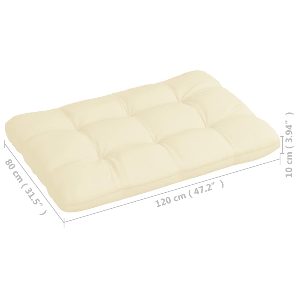 vidaXL Garden Pallet Sofa Cushions 7 pcs Set - Durable Outdoor Seat and Back Cushions with Wear-Resistant Fabric Upholstery - Cream Color