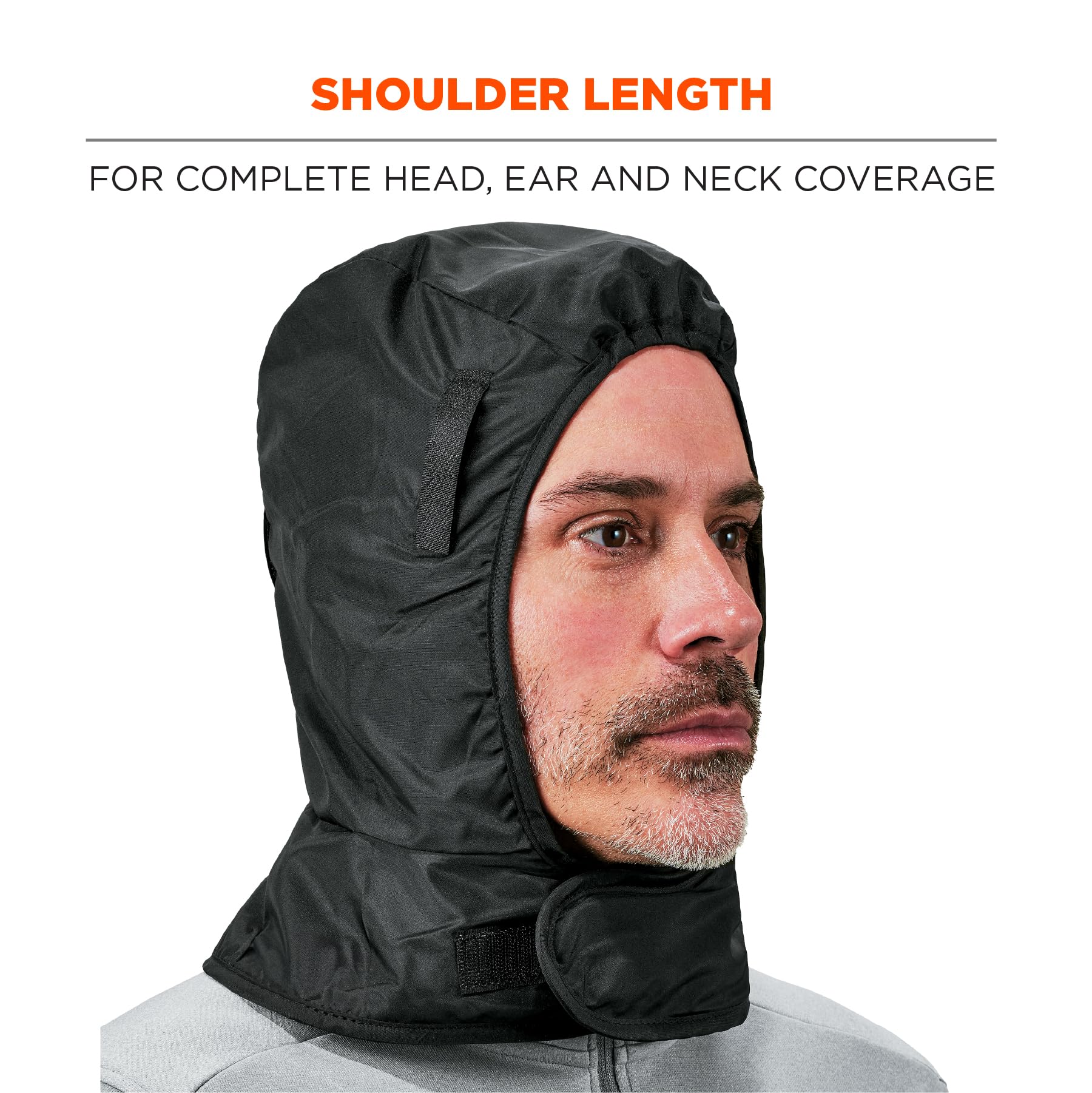 Ergodyne mens Shoulder Length Hard Hat Liner, Black, One Size US, 1 Count (Pack of 1)