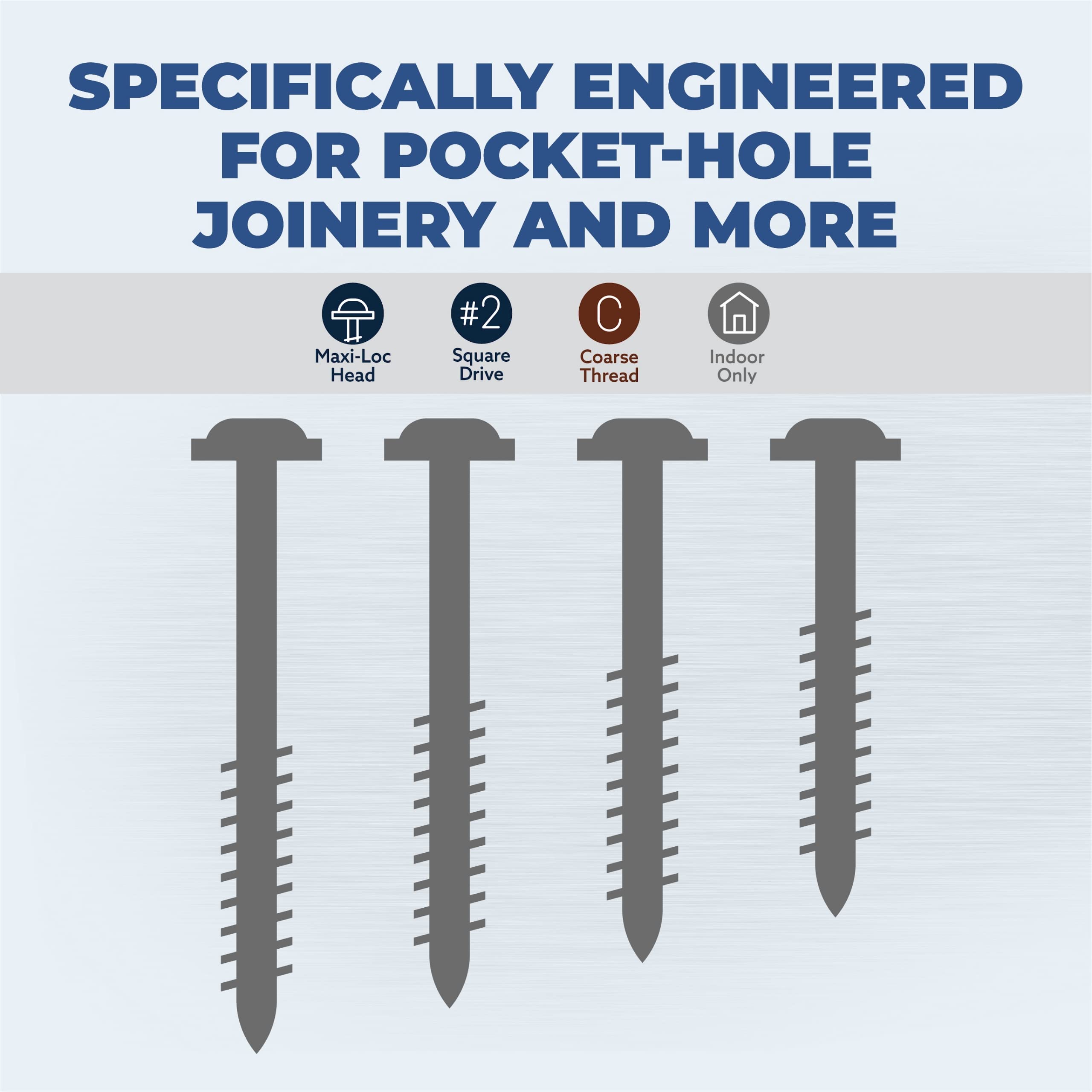 Kreg SML-C125-250 Zinc Pocket Screw - 1 1/4 Inch #8 Coarse Thread - Maxi-Loc Head - 250 Count