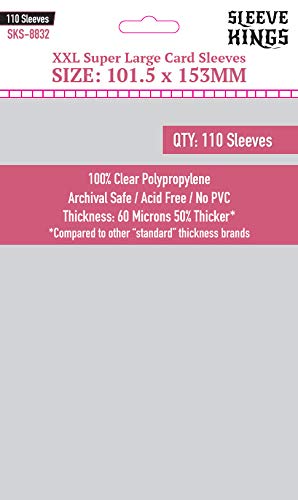 Sleeve Kings XXL Super Large Card Sleeves 101.5 X 153 mm (4x110 Pack, 440 Sleeves)