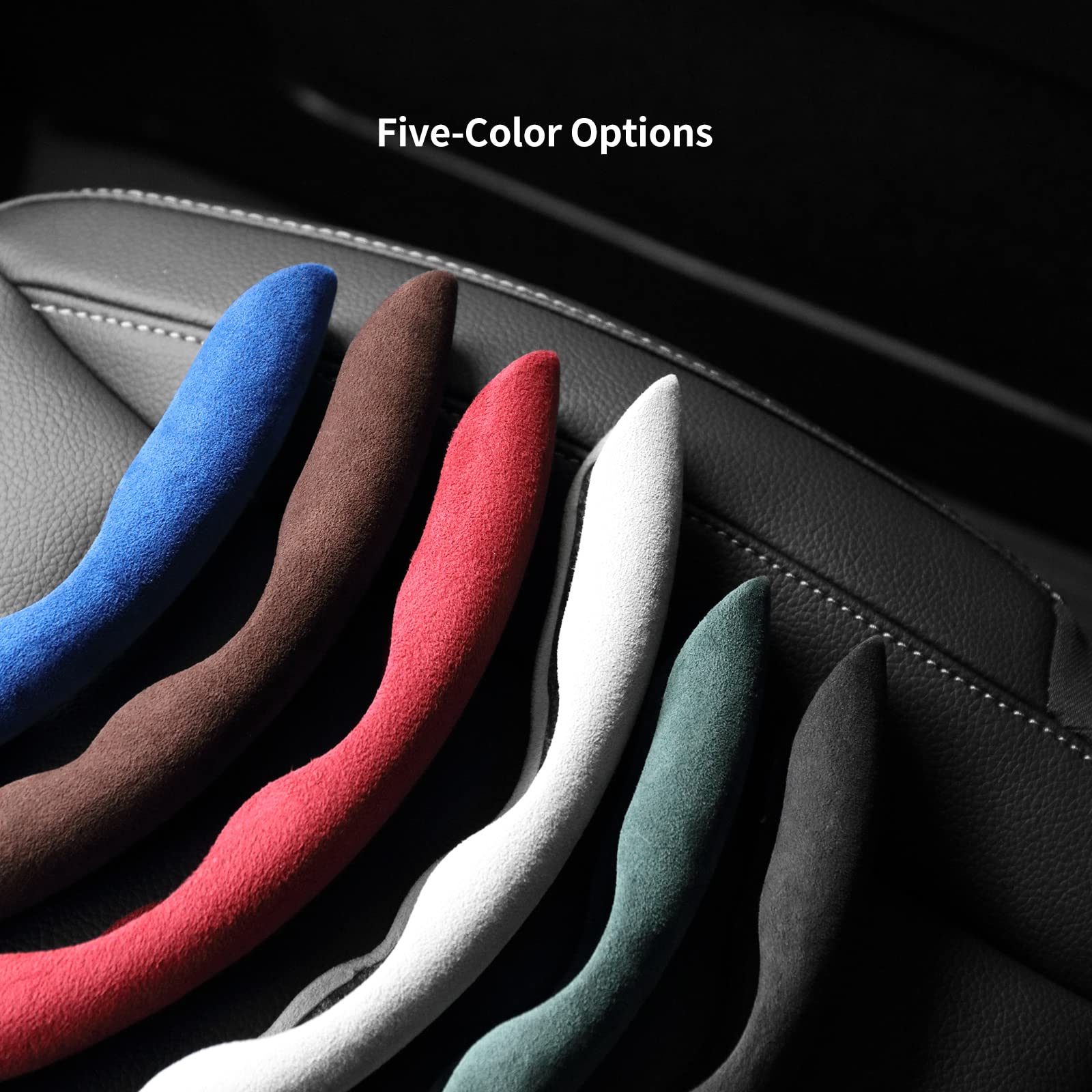 Alfanxi Universal Italy Alcantara Material Half Segmented Steering Wheel Cover Protector Suitable for All Car Models. (Grey)