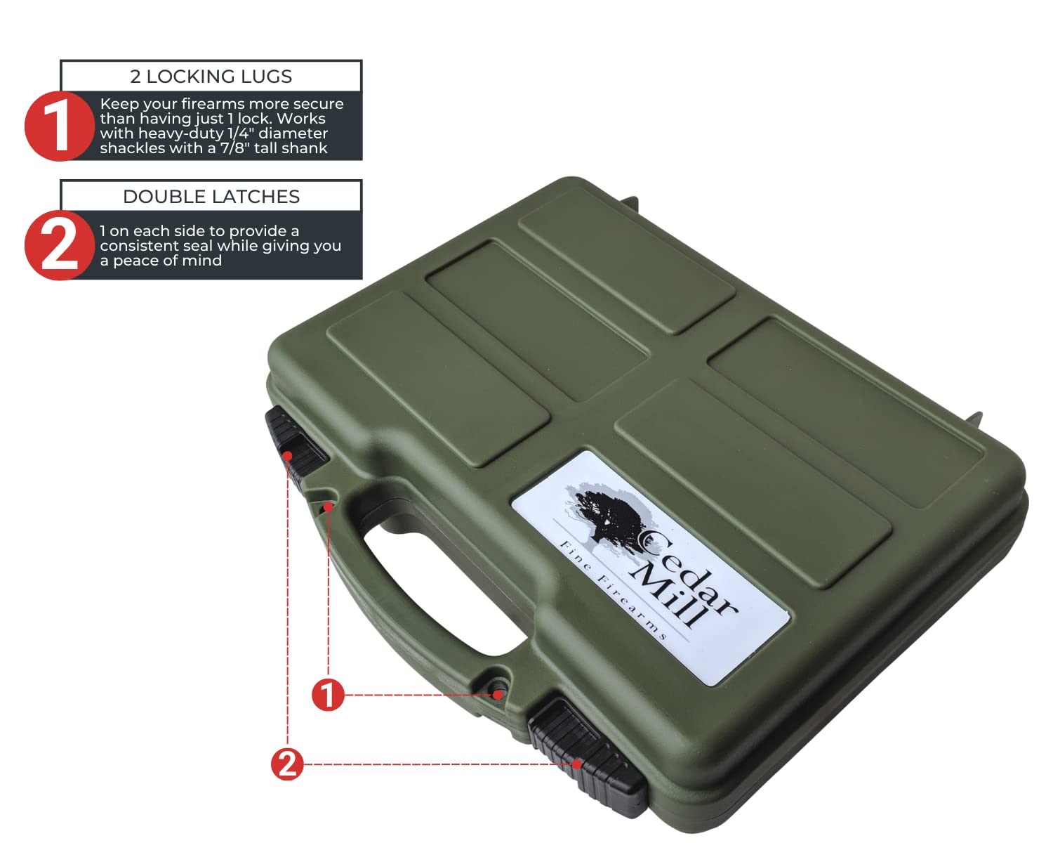 9mm TSA Approved Hard Lockable Gun Case for Pistol Revolver and Handgun | 12.3” inches x 10.5” Airline Compliant Locking & TSA Approved Protective Rubber Sleeve & Cut-Resistant MonoShaft Tactical Gun