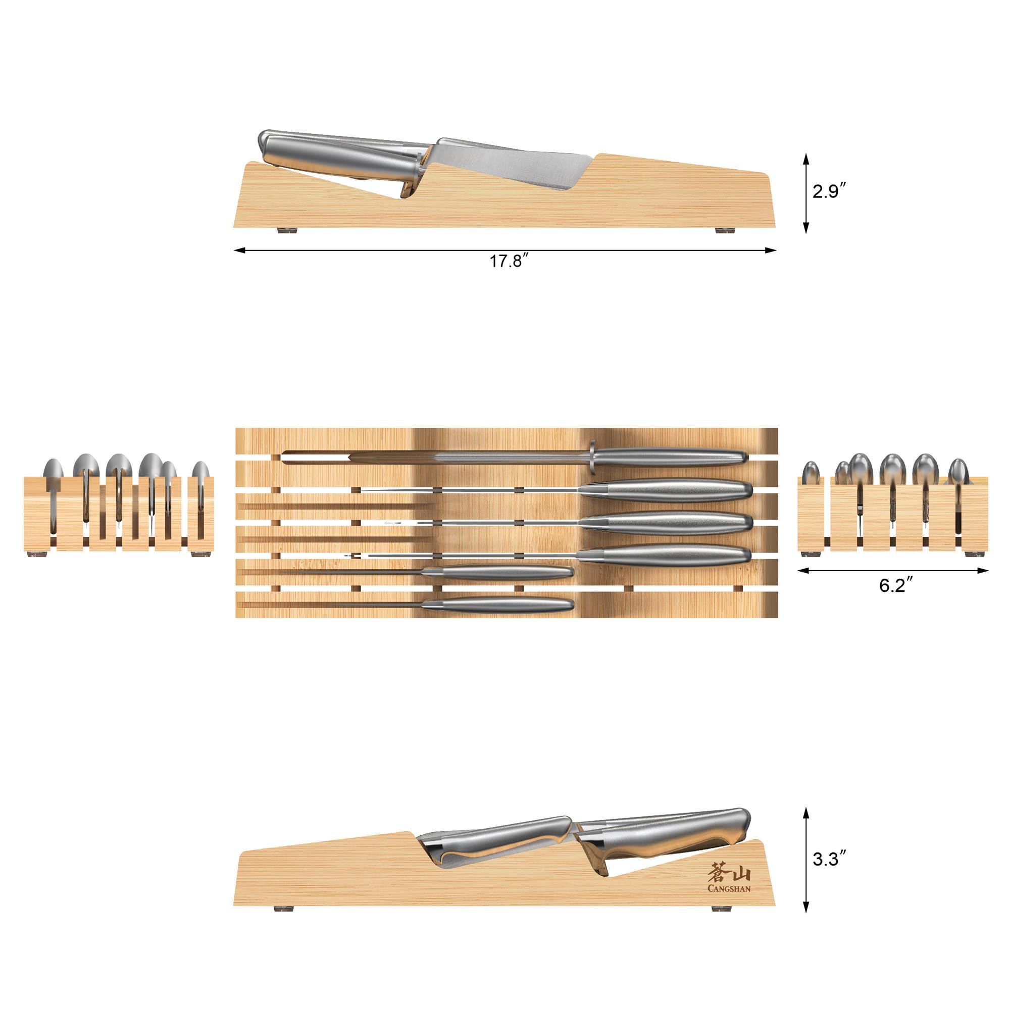 Cangshan Sanford Series 1027167 German Steel 7-Piece Knife In Drawer Set