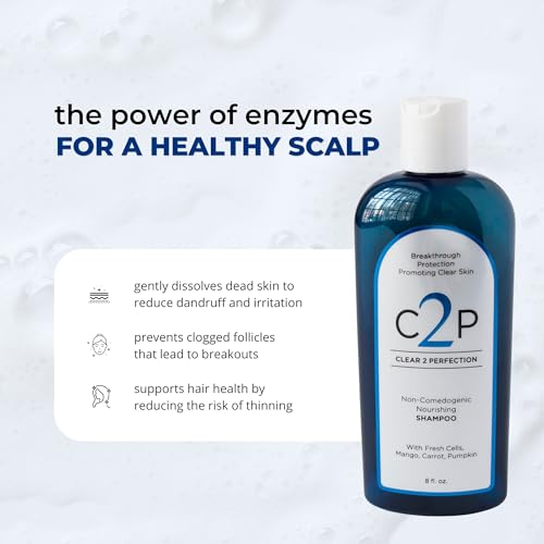 Non-Comedogenic Clear 2 Perfection Shampoo - Sulfate & Paraben-Free for Clear, Healthy Skin & Hair - Esthetician Formulated