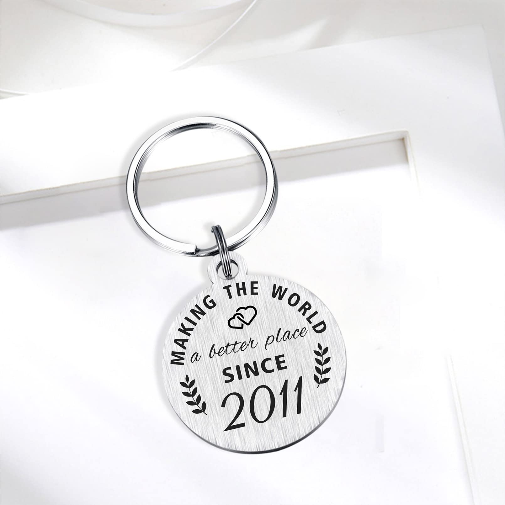 ABNTY 13th Birthday Gifts for Girls Boys, 13 Year Old Birthday Keychain, Born in 2011 Gifts, 2011 Birthday Decorations