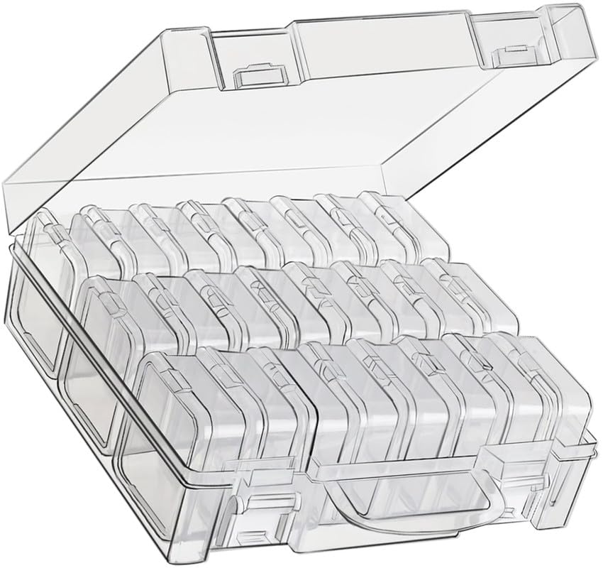 Bead Organizer Box, 24 Slots Diamond Painting Bead Storage Containers, Diamond Painting Art Accessories Boxes Craft Bead Storage Box Organizer Bead Organizers and Storage for Rhinestones (1 Pack)