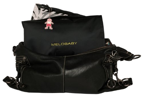 MELOBABY Melonoir Wallet Mat Changing Pads, Black/Charcoal