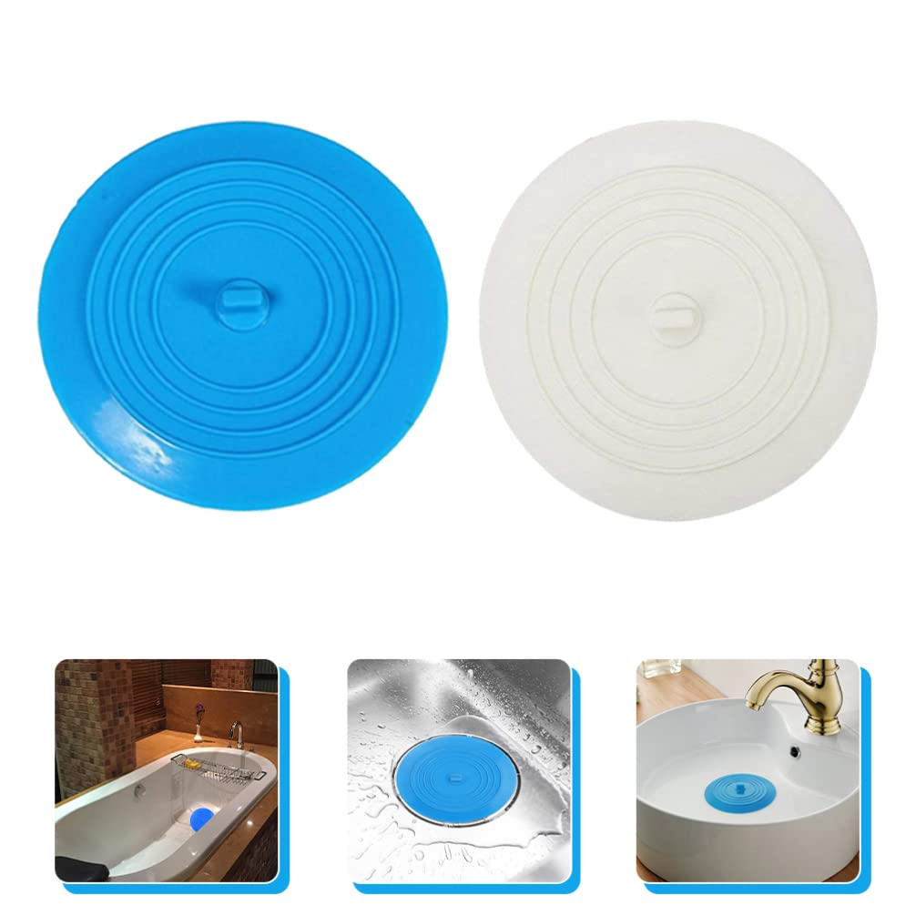 ULTECHNOVO 2pcs Sink Plug Bathtub Stopper Kitchen Sink Stopper Laundry Room Sink Stopper Flat Drain Stopper tub Drain Covers for bathtubs Bath tub Drain Covers tub Hair Catcher Drain Plug 15c