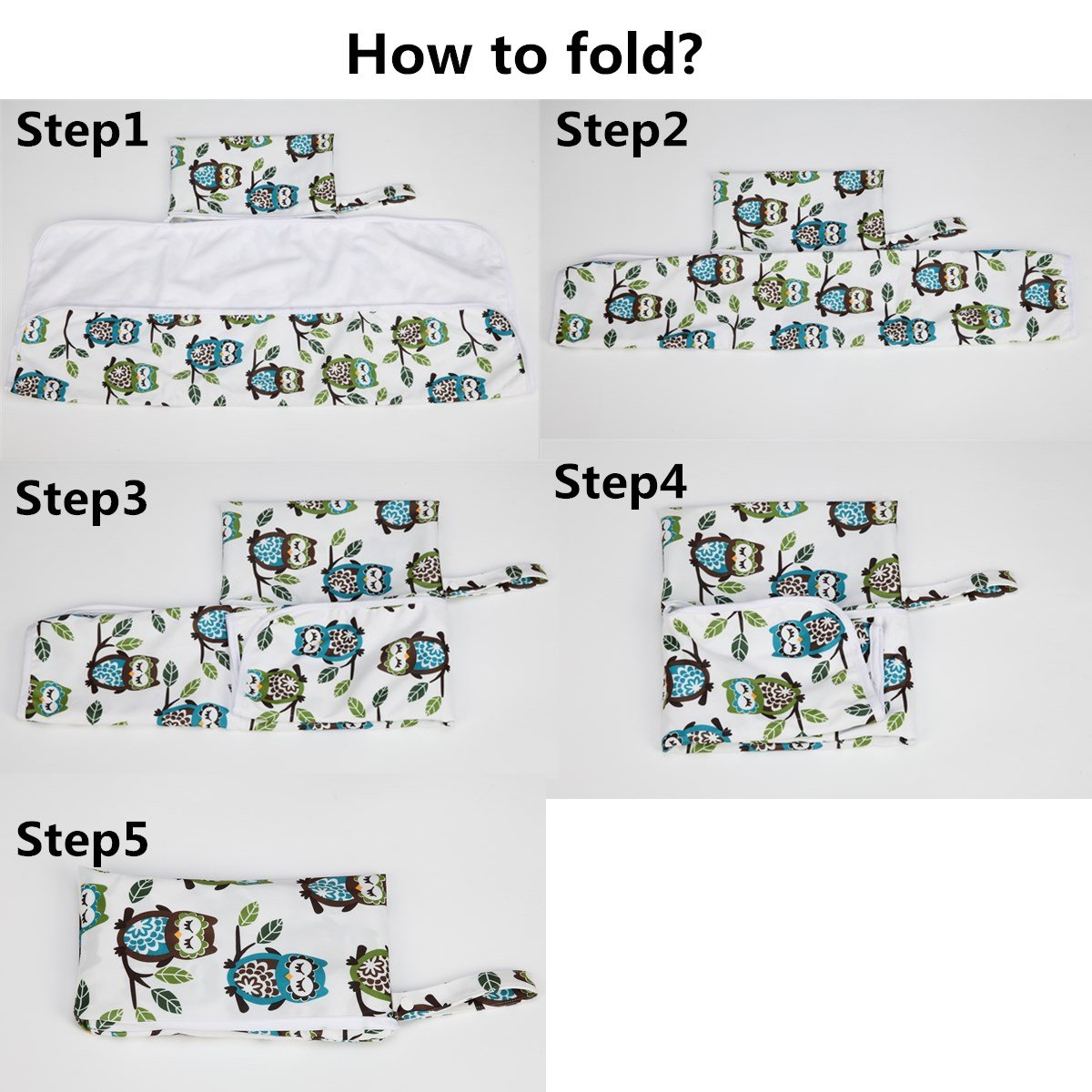 Sigzagor Baby Diaper Changing Mat Portable Foldable Washable Compact Travel Nappy Waterproof Play Mat 30inx18.5in,77cmx47cm (Owl)