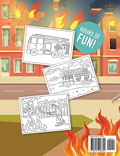 Fire Trucks & Firefighters Coloring Book For Kids: 30 Fun Designs of Fire Engines, Equipment and Firefighters to the Rescue!