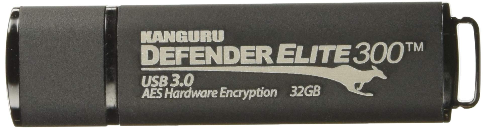 Kanguru Defender Elite300 – 32 GB Hardware Encrypted Flash Drive - FIPS 140-2 Certified - SuperSpeed USB 3.0 – Water Resistant