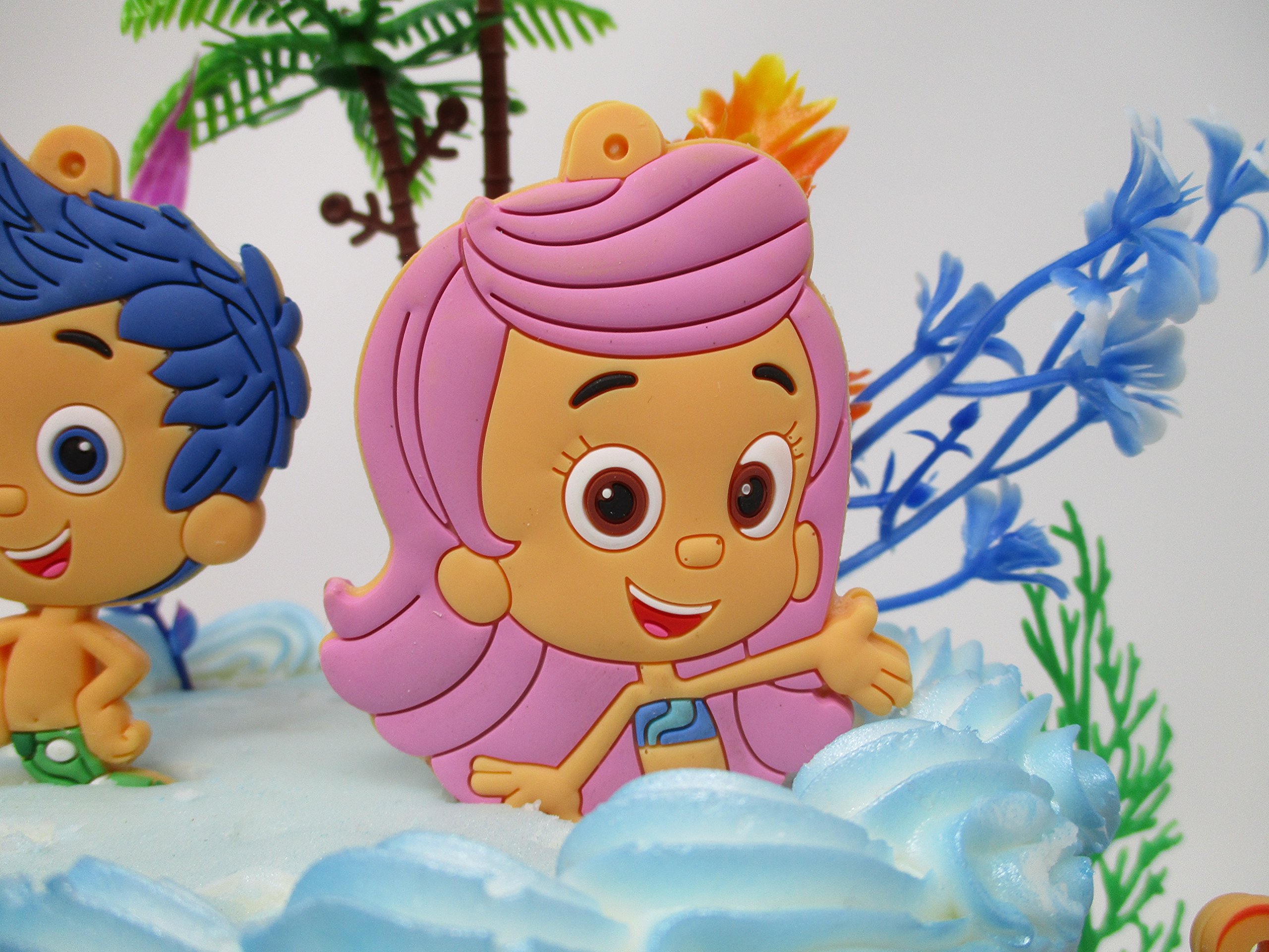 Bubble Guppies Birthday Cake Topper Set Featuring Gil and Friends with Underwater Decorative Accessories