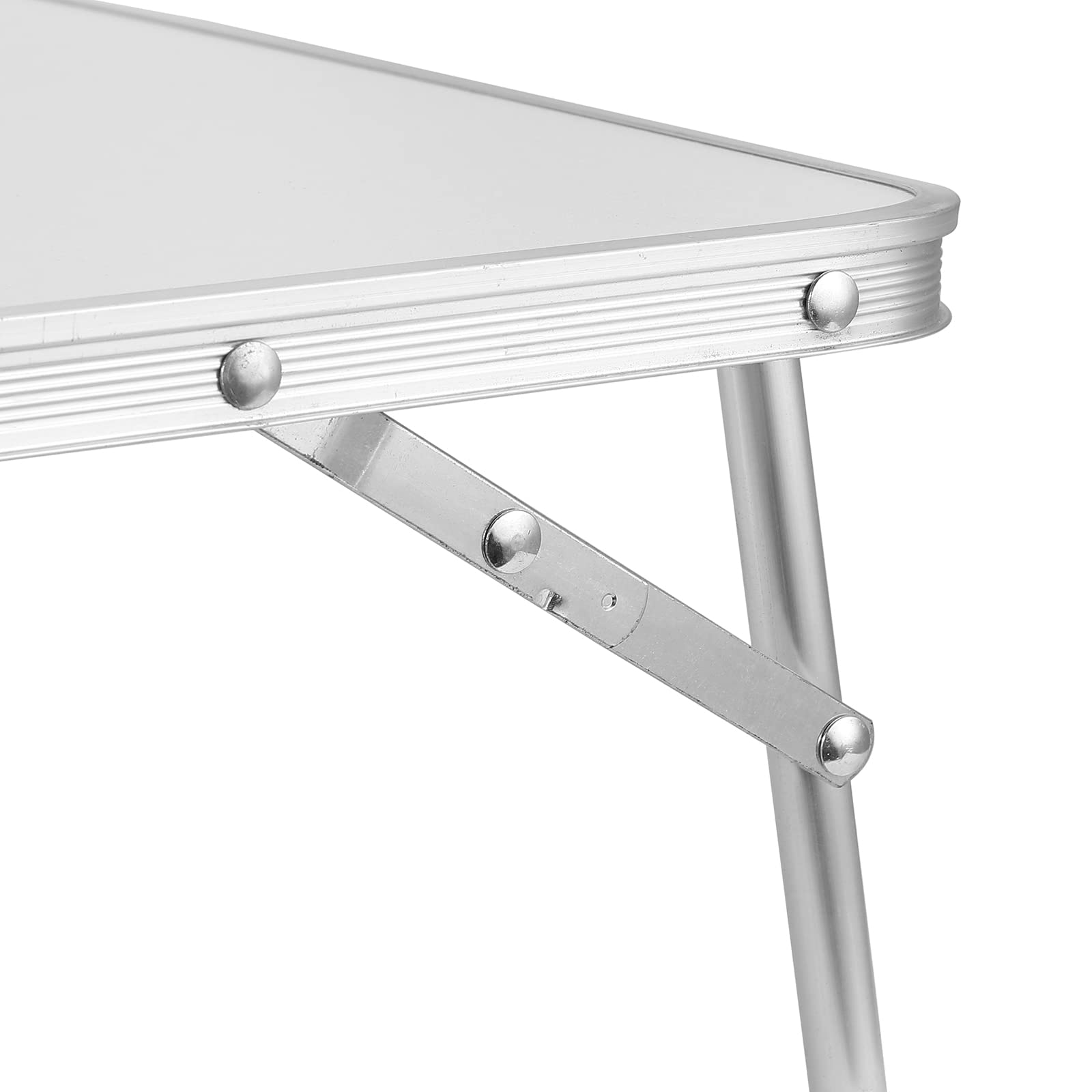 Anbte 24''x16''Small Folding Table, Aluminum Alloy Lightweight Folding Table with Carry Handle, Waterproof, Mini Camping Table for Backpacking Camping Hiking Beach Picnic, White