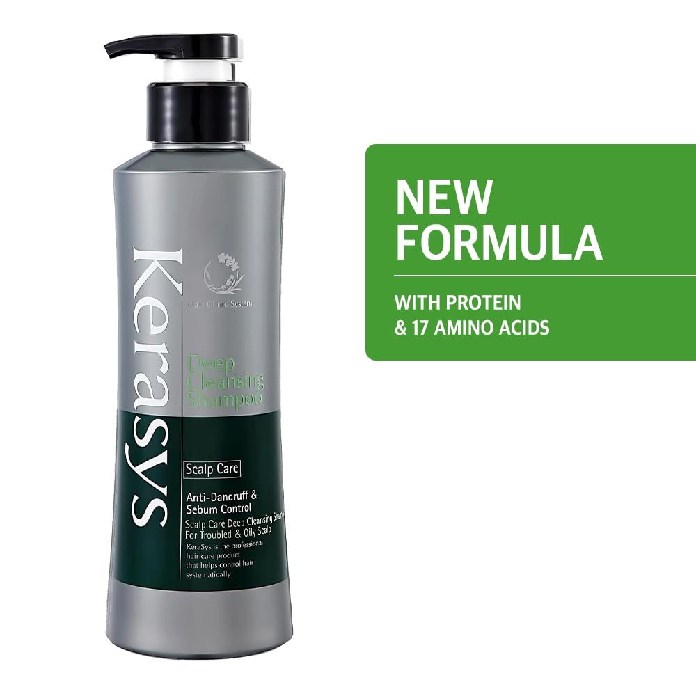 Kerasys Scalp Care Deep Cleansing Anti-Dandruff Sebum Control 20.3 fl oz / 600 ml (Shampoo, 1-Pack)