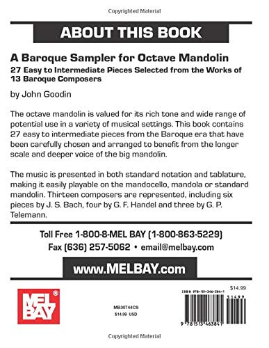 A Baroque Sampler for Octave Mandolin: 27 Easy to Intermediate Pieces Selected from the Works of 13 Baroque Composers