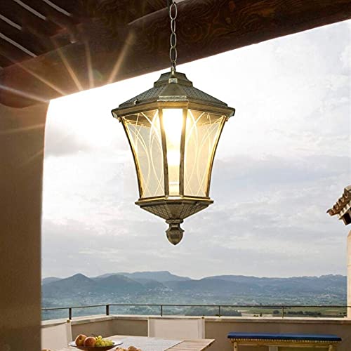 European Wall Light Traditional Aluminum Outdoor Chandelier Garden Villa Courtyard Hanging Light Adjustable Gazebo Home Aisle Corridor Balcony Pendant Lamp Garage Grape Rack Barn Hanging Chain Light