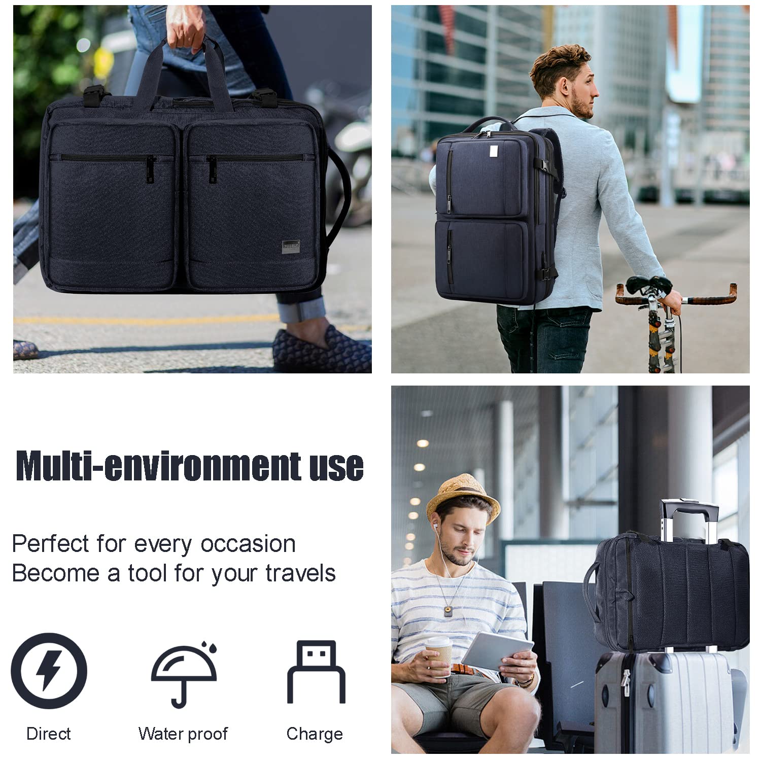 AGUI'S SUMMER Travel Backpack, Extra Large Laptop Backpacks, Water Resistant College Bookbag Business Work Bag Fits 17 Inch Computer