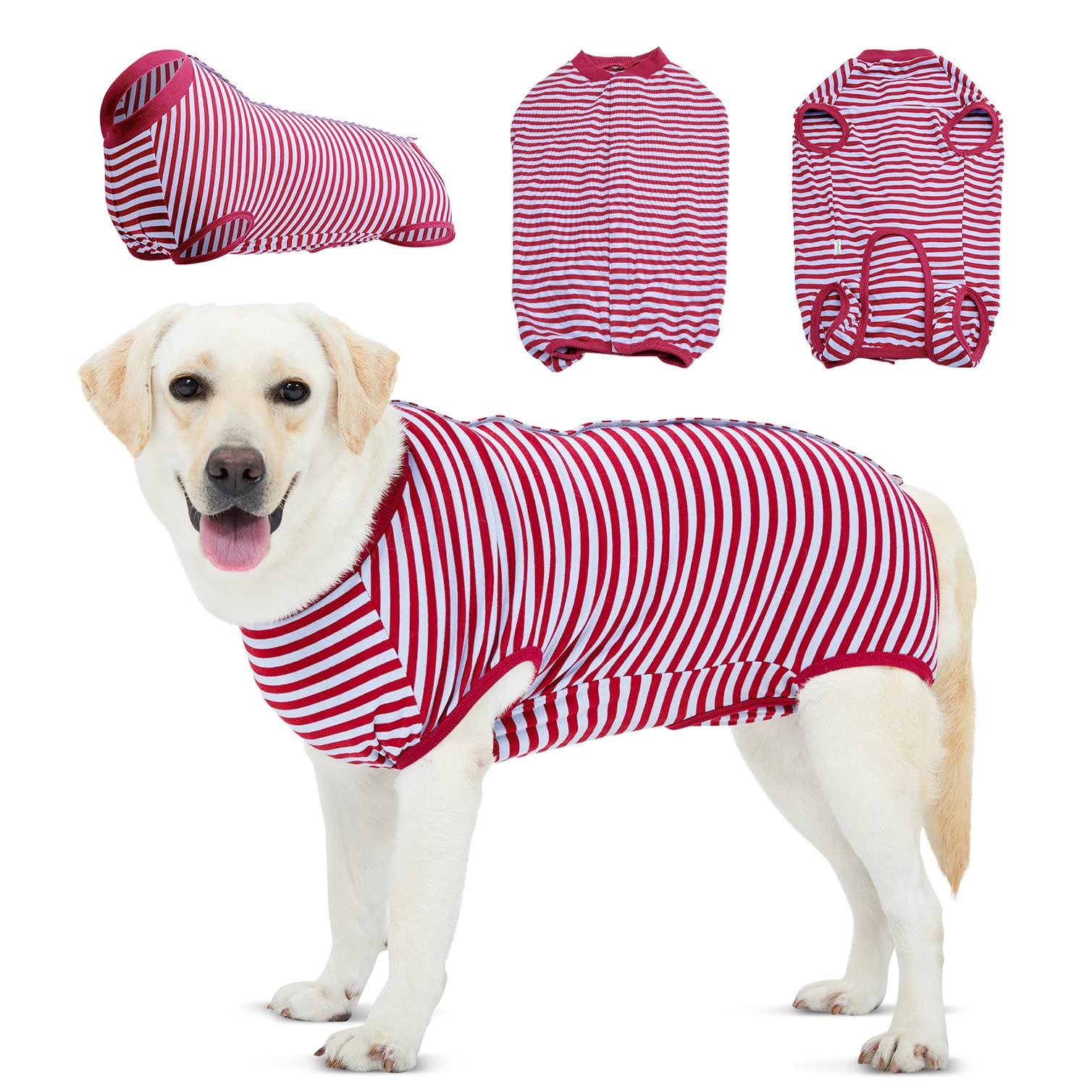 LovinPet Recovery Shirt - Full Coverage Dog's Bodysuit Wound Protective Surgical,E-Collar Alternative Recovery Snugly Suit for Abdominal Wounds After Surgery Anti-Licking Dog Onesies,Short Legs,XL