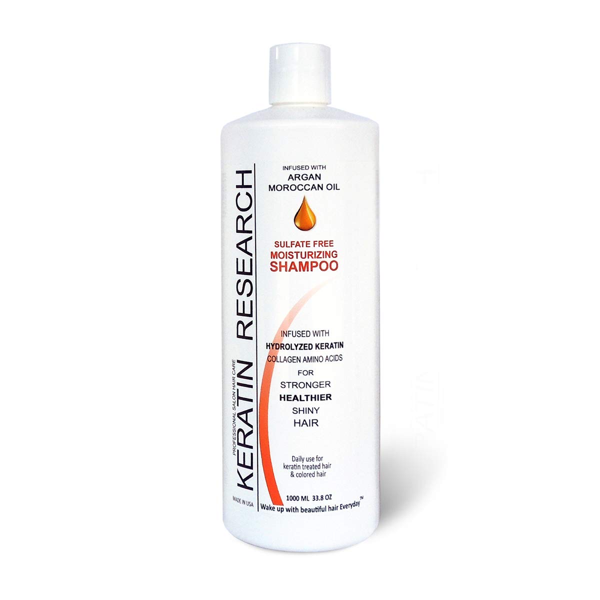 KERATIN RESEARCH Natural Argan Oil Infused Sulfate Free Shampoo Value Size for Keratin Treatments, Maintenance After Care, post treatment shampoo (1000 ml)