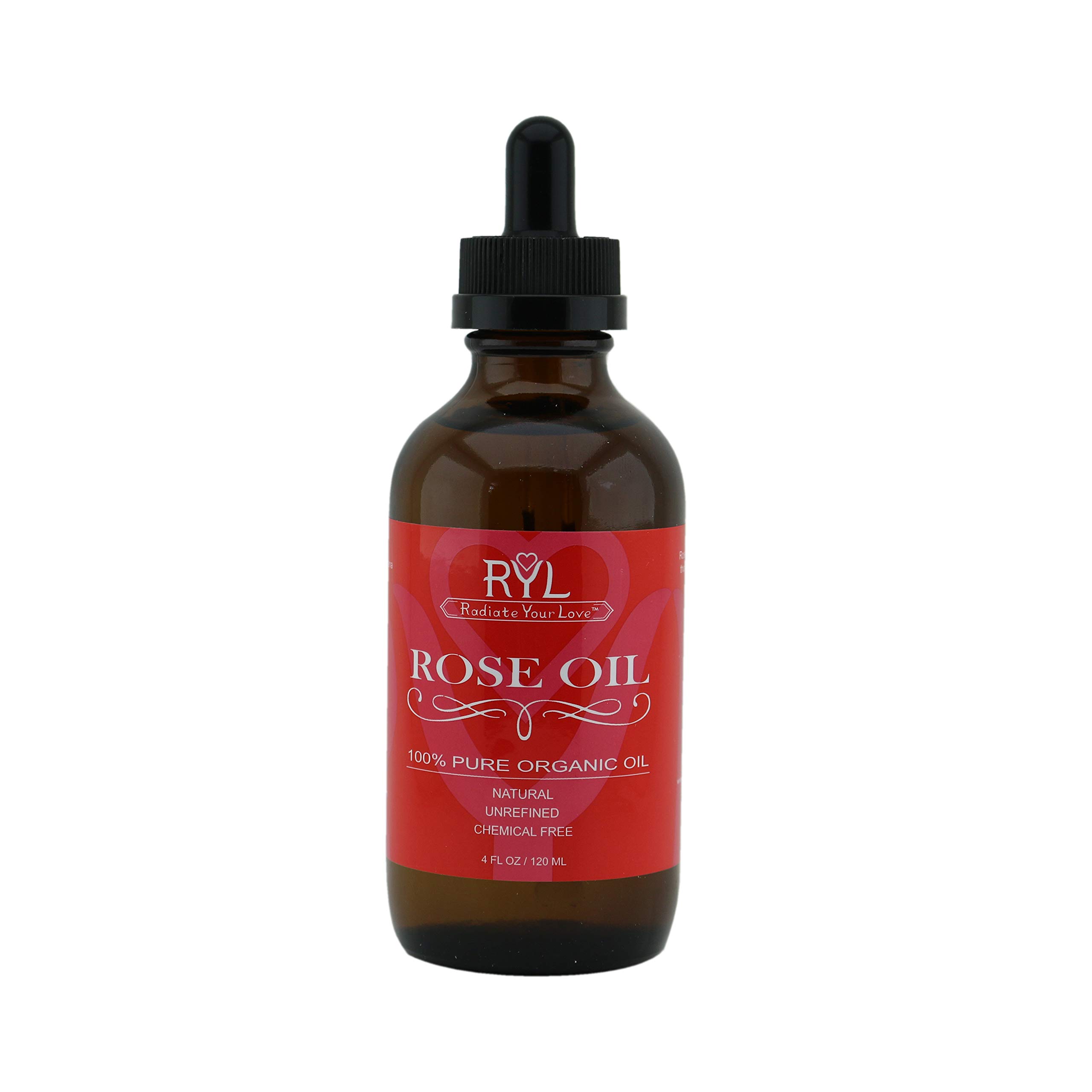 Radiate Your Love Rose Essential Oil, Large 4 Fluid Ounce, 100% Pure Therapeutic Organic Grade, Aromatherapy, Relaxation, Skin Therapy, Perfume & Diffusers