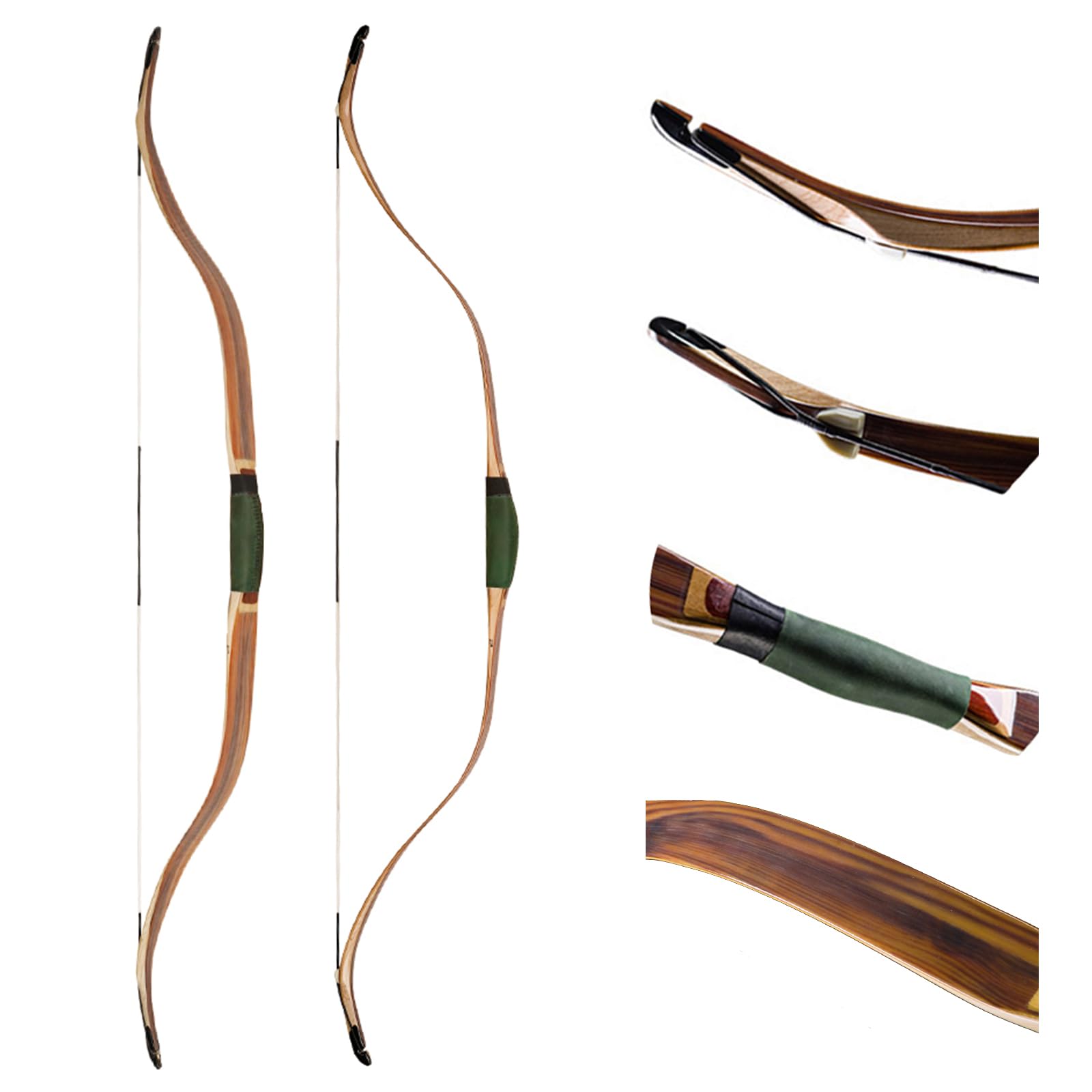 AF Archery Turkish Recurve Bow, 51" High-Performance Traditional Laminated Hunting Horse Bow for Adults Youth Beginners Enthusiasts and Hunting, Black Turkish 30lbs
