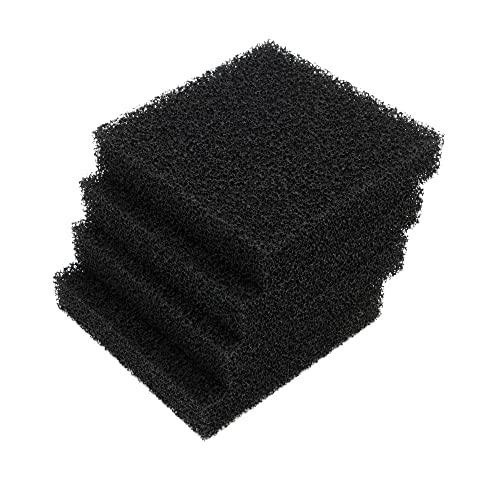 AFACYGN Aquarium Filter Activated Carbon Media Pad Pre Filter Nitrate Remover for Fish Tank Pond Canister Filter (L (12.5x12.5x2.5cm) 4 pcs)