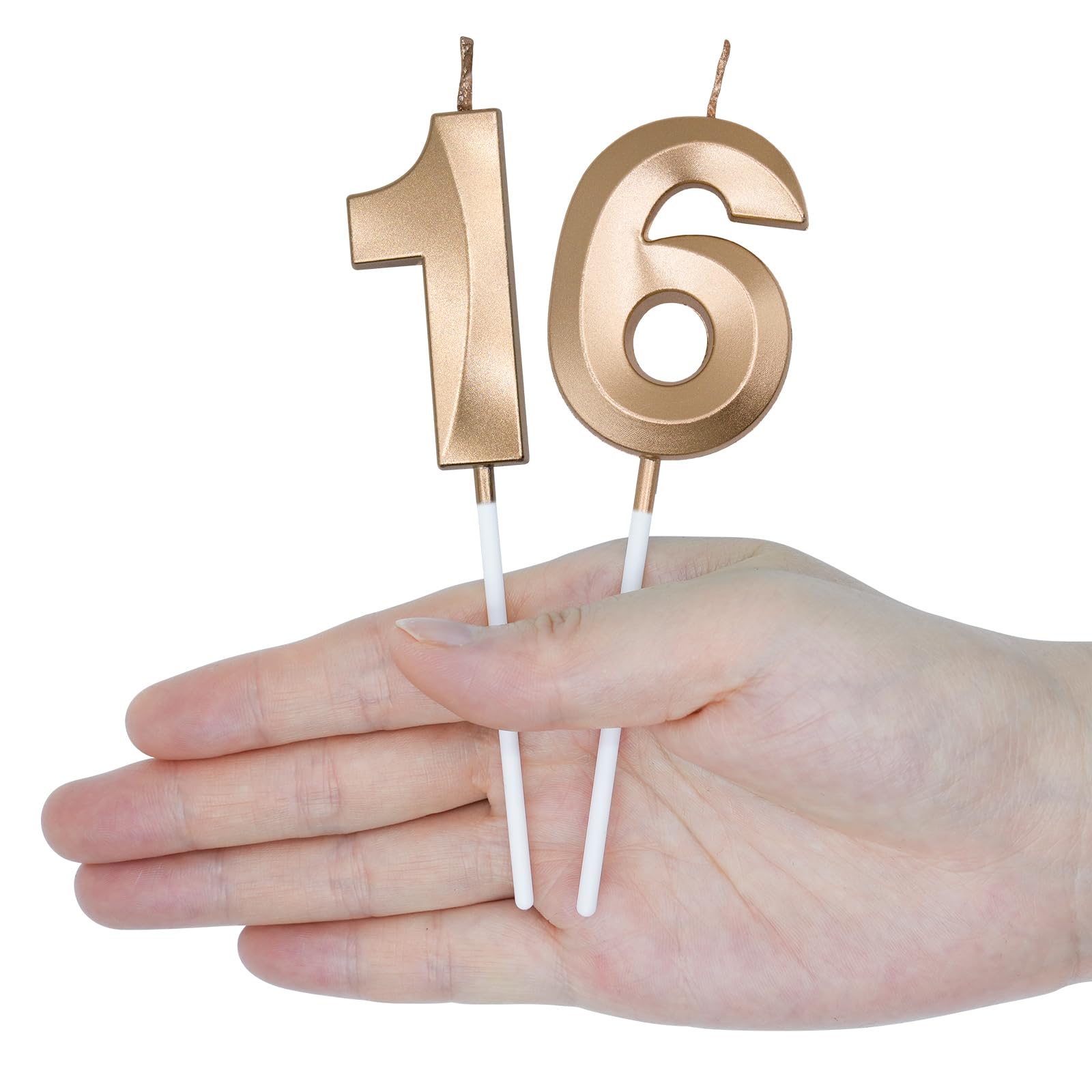 Champagne Gold 68th & 86th Birthday Candles for Cakes, Number 68 86 Candle Cake Cupcake Topper for Birthday Anniversary Party Decoration