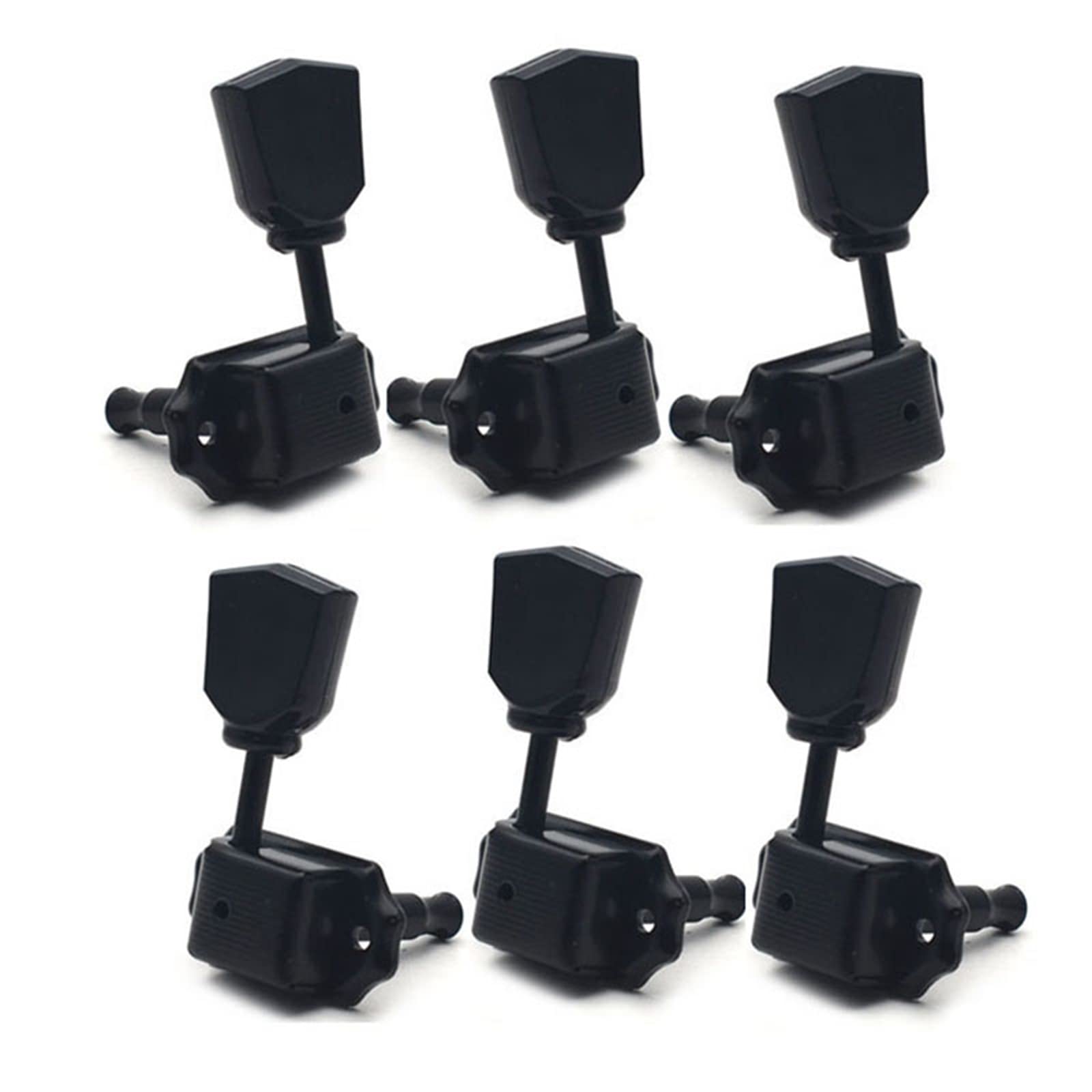 MAXCHEER 3R3L Vintage Guitar Deluxe String Tuning Pegs Machine Heads Greenish Button for Epiphone Les Paul Style Guitar Replacement (Black)