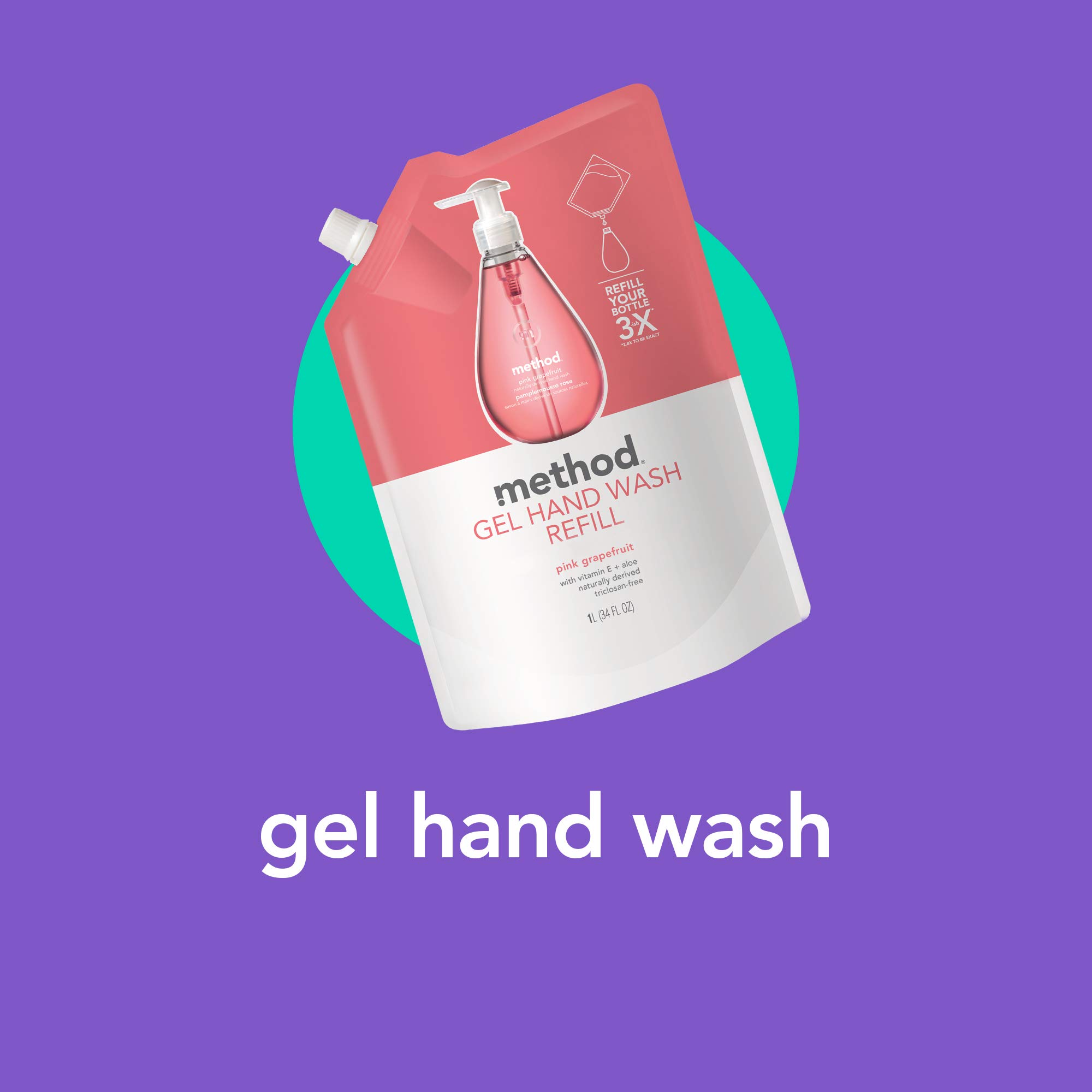 Method Hand Wash Refill, Pink Grapefruit, 34 Fl. Oz (Pack of 1)