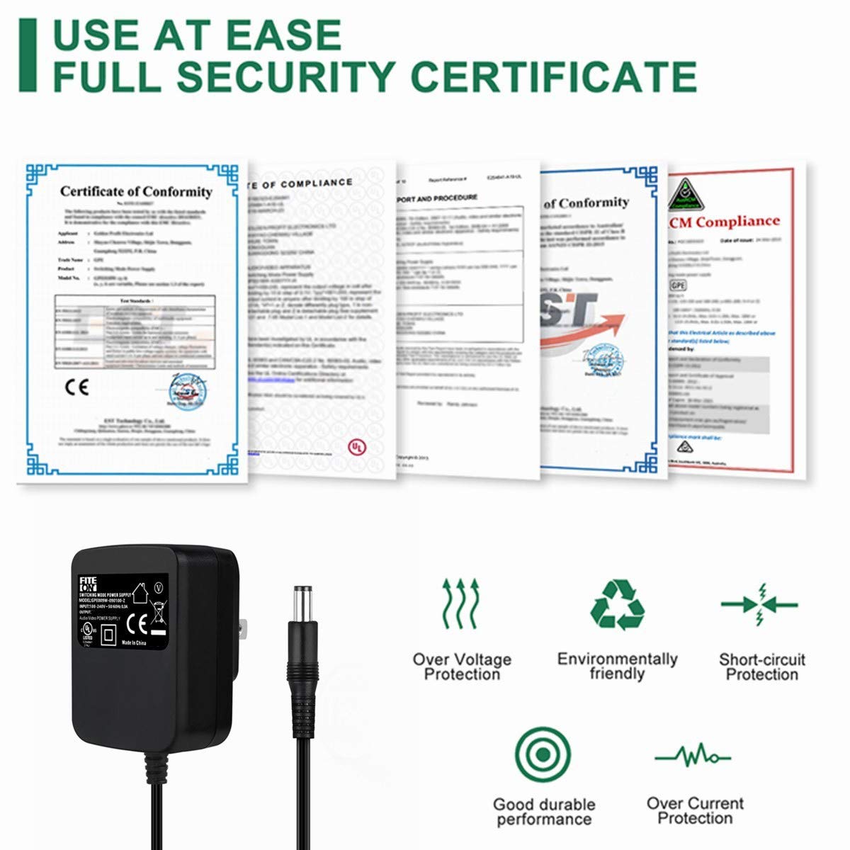 FITE ON 9V AC Adapter Replacement for Alesis Command Mesh Kit Alesis Debut Kit Alesis DM10 Alesis Nitro Drum Module Electronic Drum Module Power Supply Cord