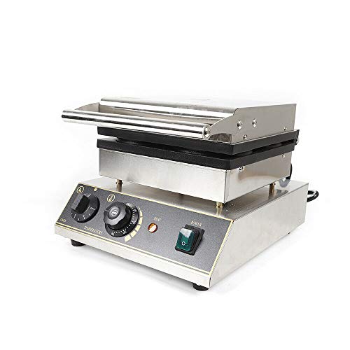 Commercial Belgian Waffle Iron, 4 Grids 1750W Stainless Steel Nonstick Double Side Waffle Maker Machine Electric Round Waffle Baker for Bakery, Restaurant, Snack Bar, Home