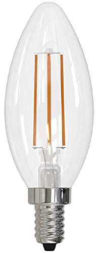 Bulbrite (Pack of 10) 776627 LED Filament Light Bulb, E12 Candelabra Base for Use in Chandeliers, Pendants and Sconces, 3000k Soft White Light, 5 Watts 500 Lumens, Fully Dimmable 10-Pack