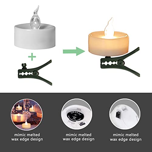 Flameless LED Candles, 12 PCS Decorative Candles, Candle Lights with Clips, Fake Candles for Home/Garden/Holiday/Decorations, Seasonal Celebration,Christmas & Wedding Decor (Warm White)