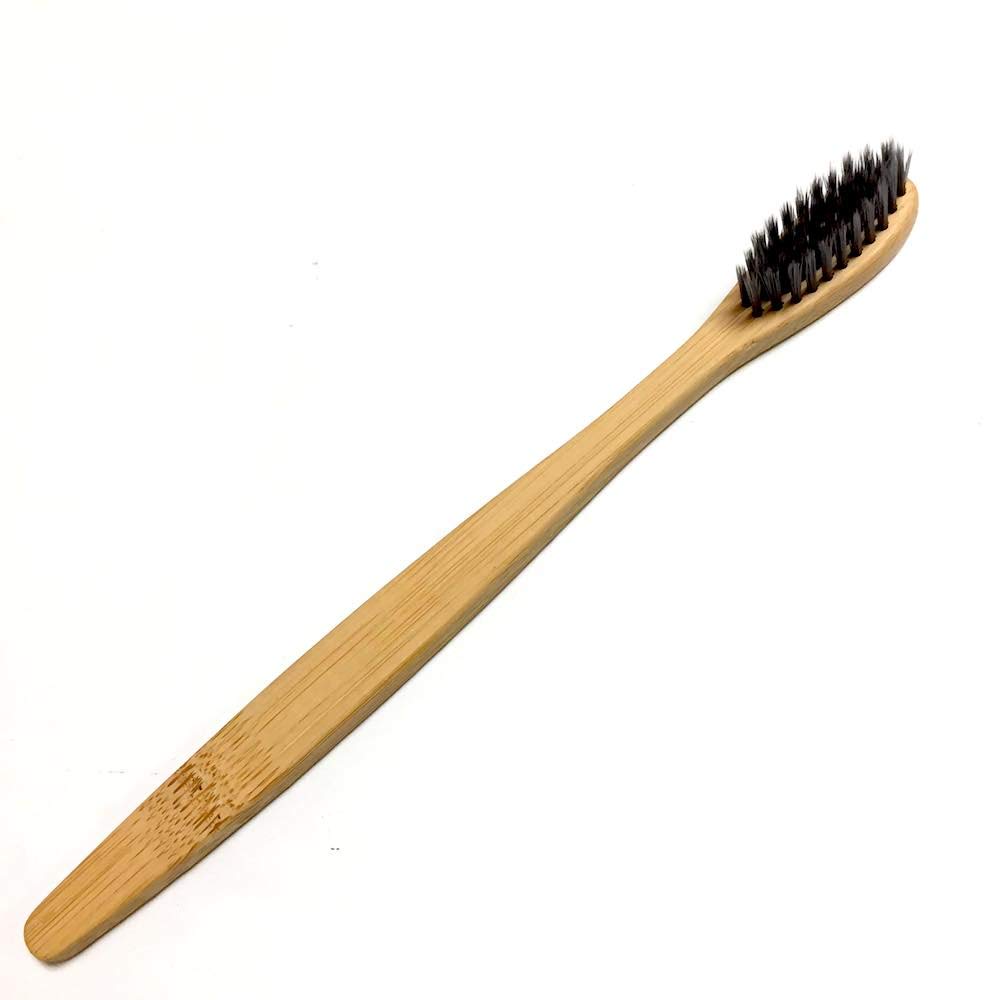 More of Me to Love 4-Pack Bamboo Toothbrush with Naturally Whitening Charcoal-Infused Bristles - BPA-Free, Biodegradable - No-Glue Bristles - Healthy & Eco-Friendly
