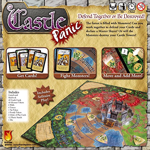 Castle Panic Cooperative Board Game β Defend Towers Against Goblins, Orcs, & Trolls for Game Night β 4 Game Modes β 1 to 6 Players β Strategy Board Games for Adults & Kids 8+ by Fireside Games