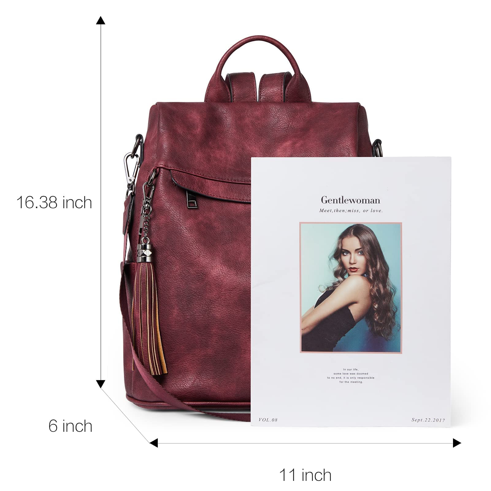 Telena Backpack Purse for Women with Women Wallets Leather Wristlet Wallet Clutch Large Capacity Organizer Ladies Wristlet Purse Fuchsia