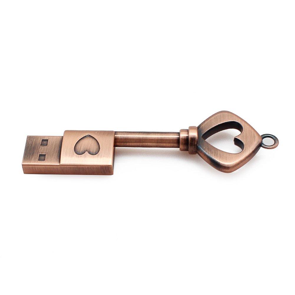 Usbkingdom 32GB USB 2.0 Flash Drive Metal Heart Key Ring Shape Waterproof Key Chain USB Pen Drive Memory Stick Pendrive Thumb Drive