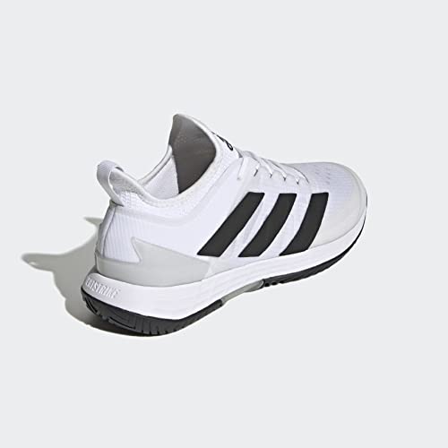 adidas Men's Adizero Ubersonic 4 Tennis Shoe, White/Core Black/Silver Metallic, 11