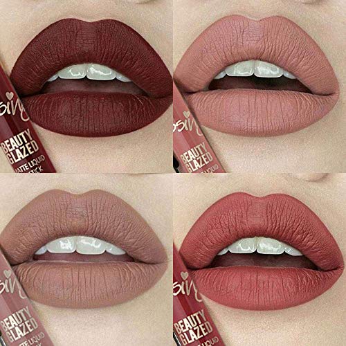 NICEFACE 6Pcs Matte Liquid Lipstick Set, Long-Lasting, Highly Pigmented with Moisturizing Lip Gloss, Waterproof & Fade-Resistant for Beautiful Lip Color Makeup